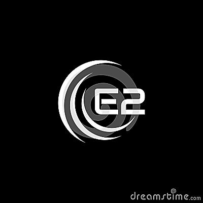 E2 Letter Logo Design On Black Background.E2 Creative Initials Letter ...