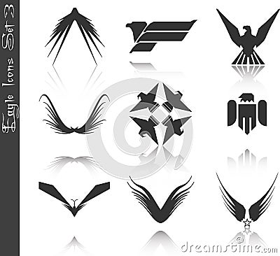 Eagle Icons Set 3 Stock Image - Image: 9191351