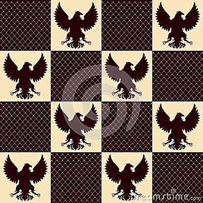 Eagle Vintage Seamless Texture Cartoon Vector | CartoonDealer.com #73920447