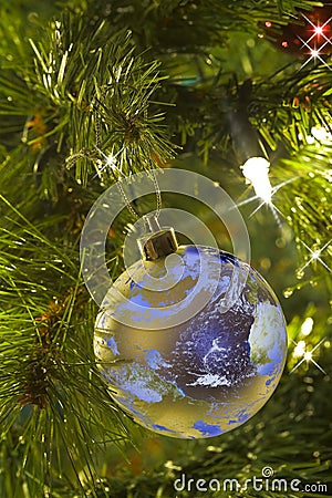 Earth As A Christmas Tree Ornament Royalty Free Stock Photo - Image ...