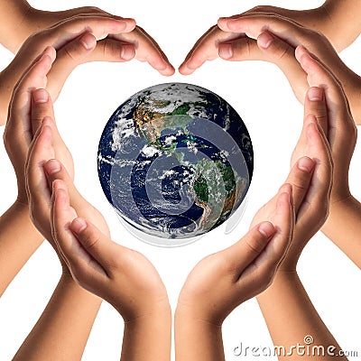 Earth Care With Helping Hands Concept Stock Photo - Image: 40158338