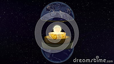 Earth Core Model Animation with Geological Layers. 3d Rendering. Stock ...