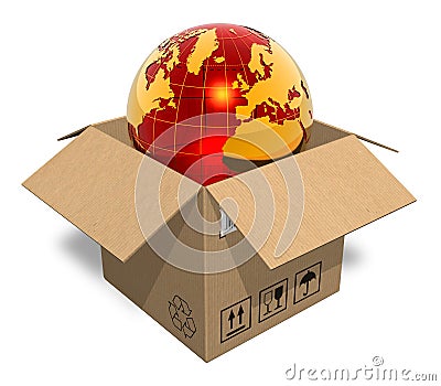 Earth Globe In Cardboard Box Stock Photo | CartoonDealer.com #17428602