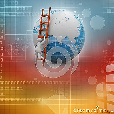 Earth Globe And Ladder Stock Image | CartoonDealer.com #39095773