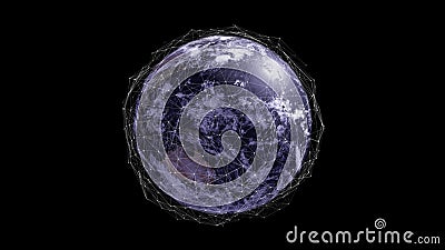 Earth Globe Rotation Loop with Digital Network Connections Stock Video ...