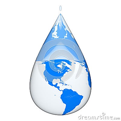 Earth Inside Water Drop Stock Image - Image: 35627721