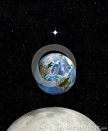 Earth Rise Moon Star In Space Royalty Free Stock Photos - Image: 1622438