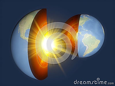 Earth Structure, Earth Section, Division Into Layers, The Earth`s Crust ...
