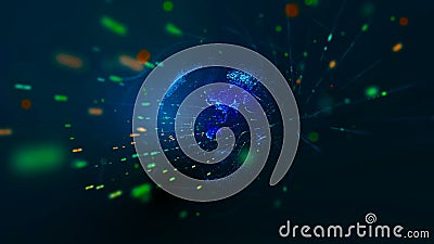 Earth Technology Background. Animation Of Globe Rotating With ...