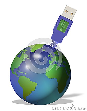 Earth And USB Stock Image | CartoonDealer.com #28797925