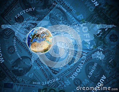 Earth, World Map On Money Background Stock Image | CartoonDealer.com ...