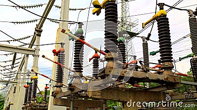 Earthing Connector in High Voltage Electrical Switchgear Stock Footage ...