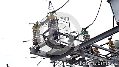 Earthing Switch and Electricity Transmission Line on a Birch and Bright ...