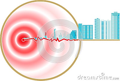 Earthquake Epicenter Cartoon Vector | CartoonDealer.com #10600905