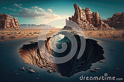 Earths Crust Fault K Ultrarealistic. Generative AI Stock Photo ...