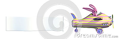 Easter Bunny Plane With Blank Banner Royalty Free Stock Photos - Image ...