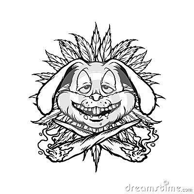 Easter Bunny Stoner Marijuana Weed Leaf Stock Illustration ...
