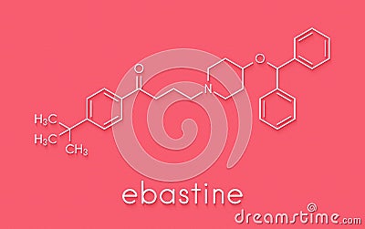 Ebastine Antihistamine Drug Molecule. Skeletal Formula. Royalty-Free ...