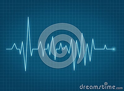 ECG Pulse Heartbeat Blue Line Royalty-Free Stock Photo | CartoonDealer ...