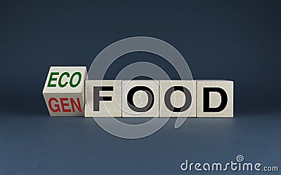 Eco Food Or Gen Food. Cubes Form Words Eco Food Or Gen Food Royalty ...