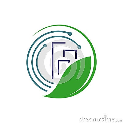 Eco Friendly Tech Green Building Technology Logo Design Vector Icon ...