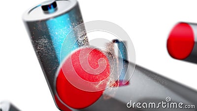 Dead Nuclear Batteries on a White Background. Stock Video - Video of ...