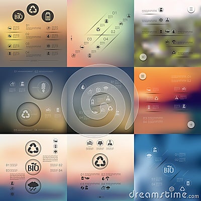 Ecology Infographic With Unfocused Background Vector Illustration ...