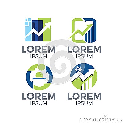 Economy Logo Set Cartoon Vector | CartoonDealer.com #92660865