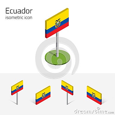 Ecuador Flag, Vector Set Of 3D Isometric Icons | CartoonDealer.com ...