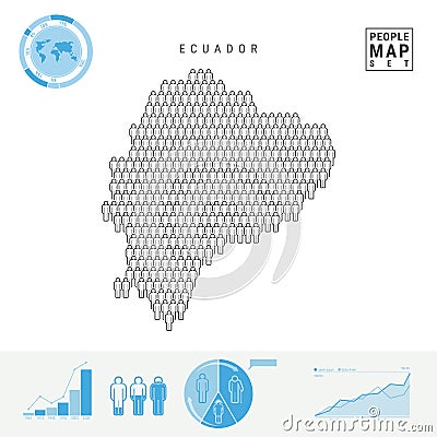 Ecuador People Icon Map. Stylized Vector Silhouette Of Ecuador ...