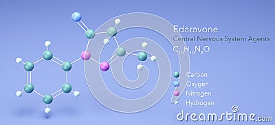Edaravone Molecule, Molecular Structures, Cns Agents, 3d Model ...