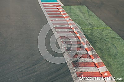 Edge Of A Racetrack Curve On The Exit, With Visible Skid Marks Or ...