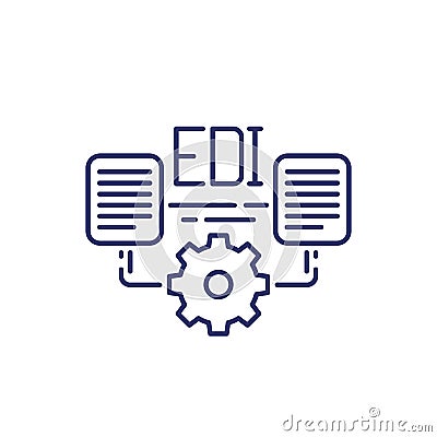 EDI Icon, Electronic Data Interchange Line Vector | CartoonDealer.com ...