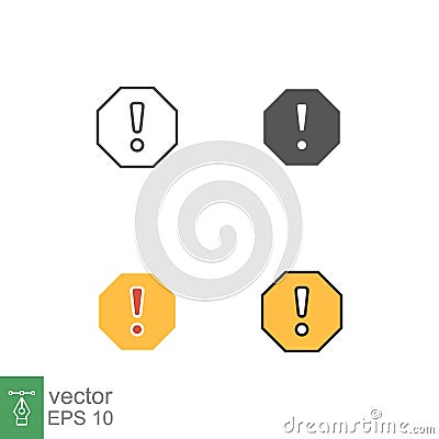 Exclamation Mark In Octagonal Shape For Hazard Warning Symbol. Beware ...