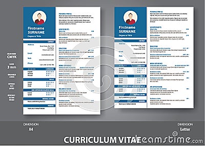 Editable Resume Or CV Template Vector Illustration | CartoonDealer.com ...