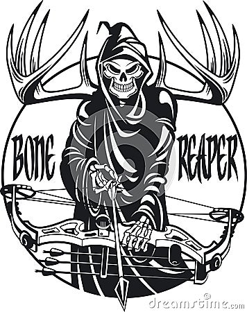 Grim Reaper Bow Hunting Vector Illustration | CartoonDealer.com #163157990
