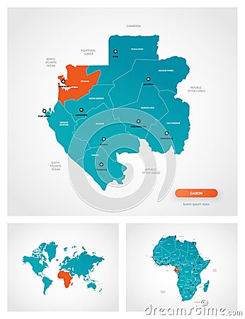 Editable Template Of Map Of Gabon Cartoon Vector | CartoonDealer.com ...