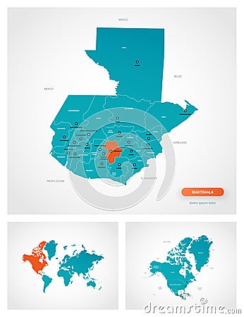 Editable Template Of Map Of Guatemala Cartoon Vector | CartoonDealer ...