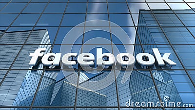 Editorial, Facebook Logo on Glass Building. Stock Video - Video of ...