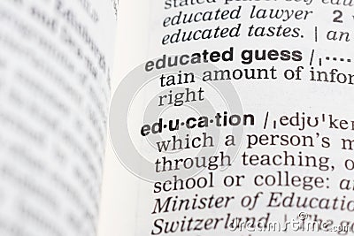 Education Definition Stock Photo - Image: 15429120
