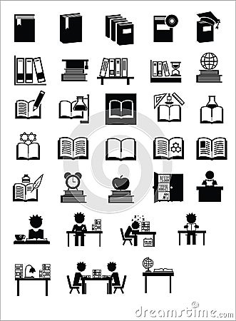Book Education Icons Stock Vector - Image: 48480684