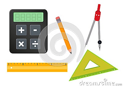 Education And Math Vector Set Of Icons | CartoonDealer.com #105629106