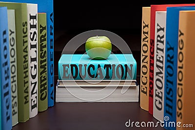 Education Study School College Books And Apple Stock Photography ...