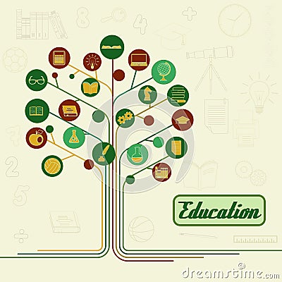 Education Tree Vector Illustration | CartoonDealer.com #61742450