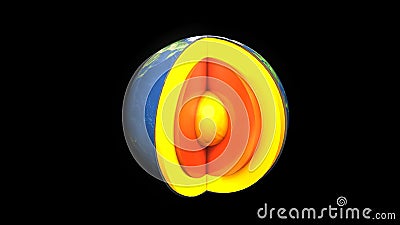 Educational Animation, Earth Layers. Stock Footage - Video of center ...