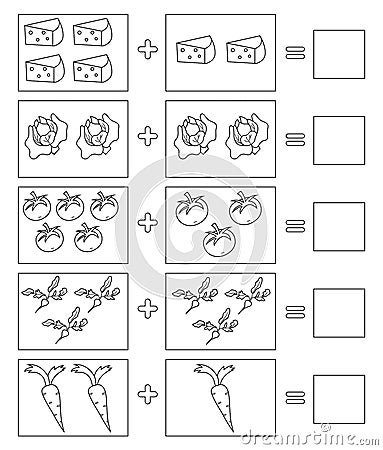 Educational Game For Kids. Coloring Page. Solve Math Examples For ...