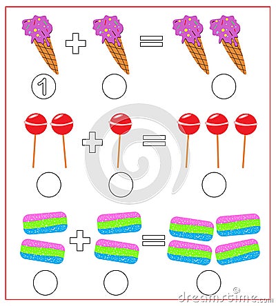 Educational Game For Kids. Solve Math Examples For Addition. Fold ...