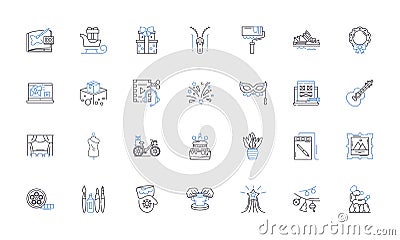 Educational Games Line Icons Collection. Learning, Fun, Engaging ...