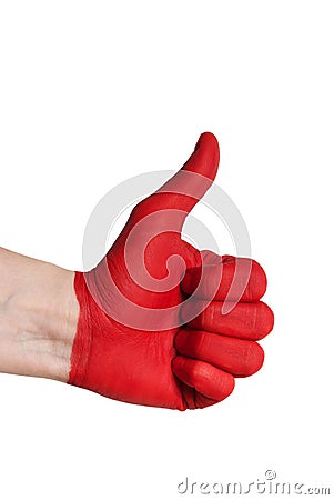 Een Rode Duim Omhoog Royalty-vrije Stock Foto - Afbeelding: 29460685