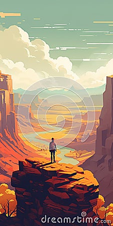 Eerily Realistic Badlands Masterpiece With Warm Color Palette Stock ...